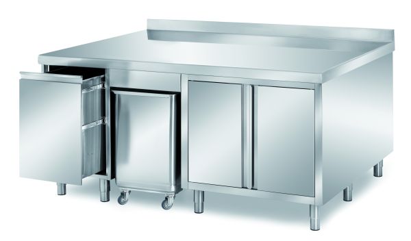 GASTROXTREM Edelstahl-Unterbauelement als Abfallkipper für Müllbeutel ...